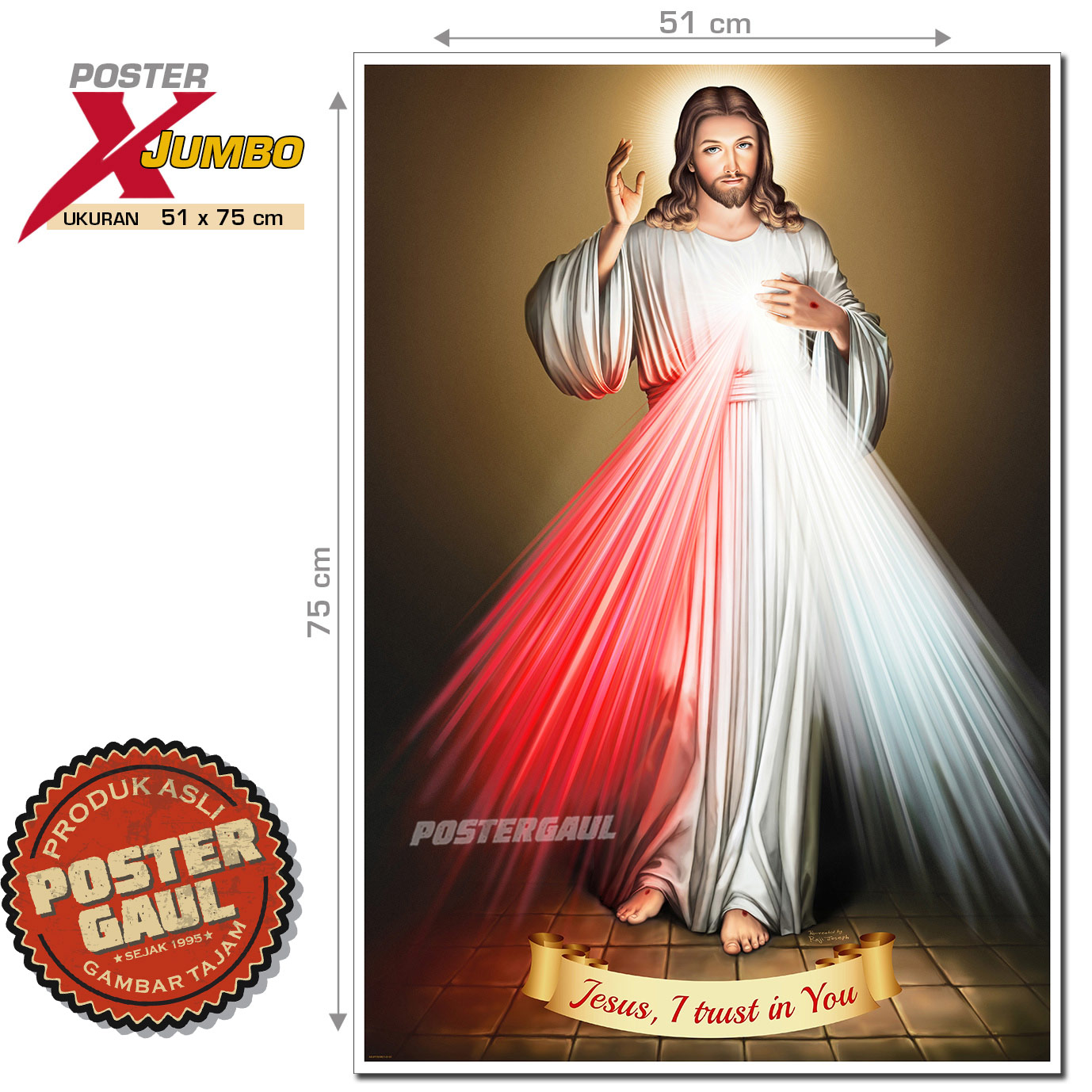 Hiasan Dinding - Poster XJumbo YESUS - KERAHIMAN ILAHI #XJFJP155 ...