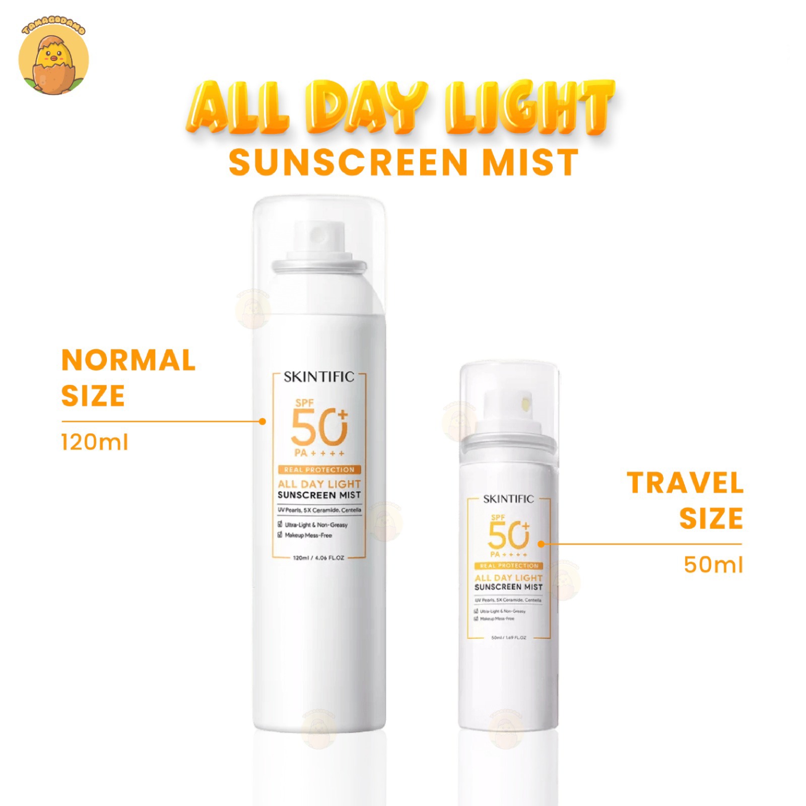 SKINTIFIC ALL DAY LIGHT SUNSCREEN MIST SPF 50+ PA++++ REAL PROTECTION ...