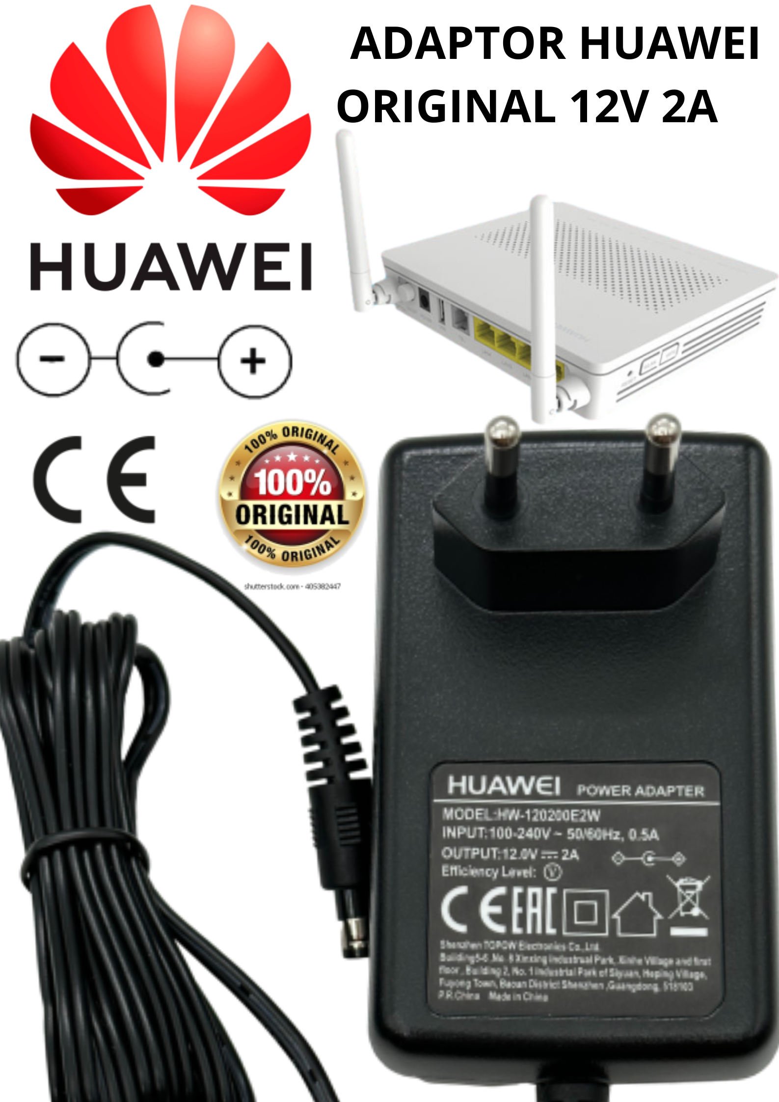 HUAWEI Switching Adaptor 12V 1.5A / 12V 2A ORIGINAL ROUTER MODEM ORBIT ...