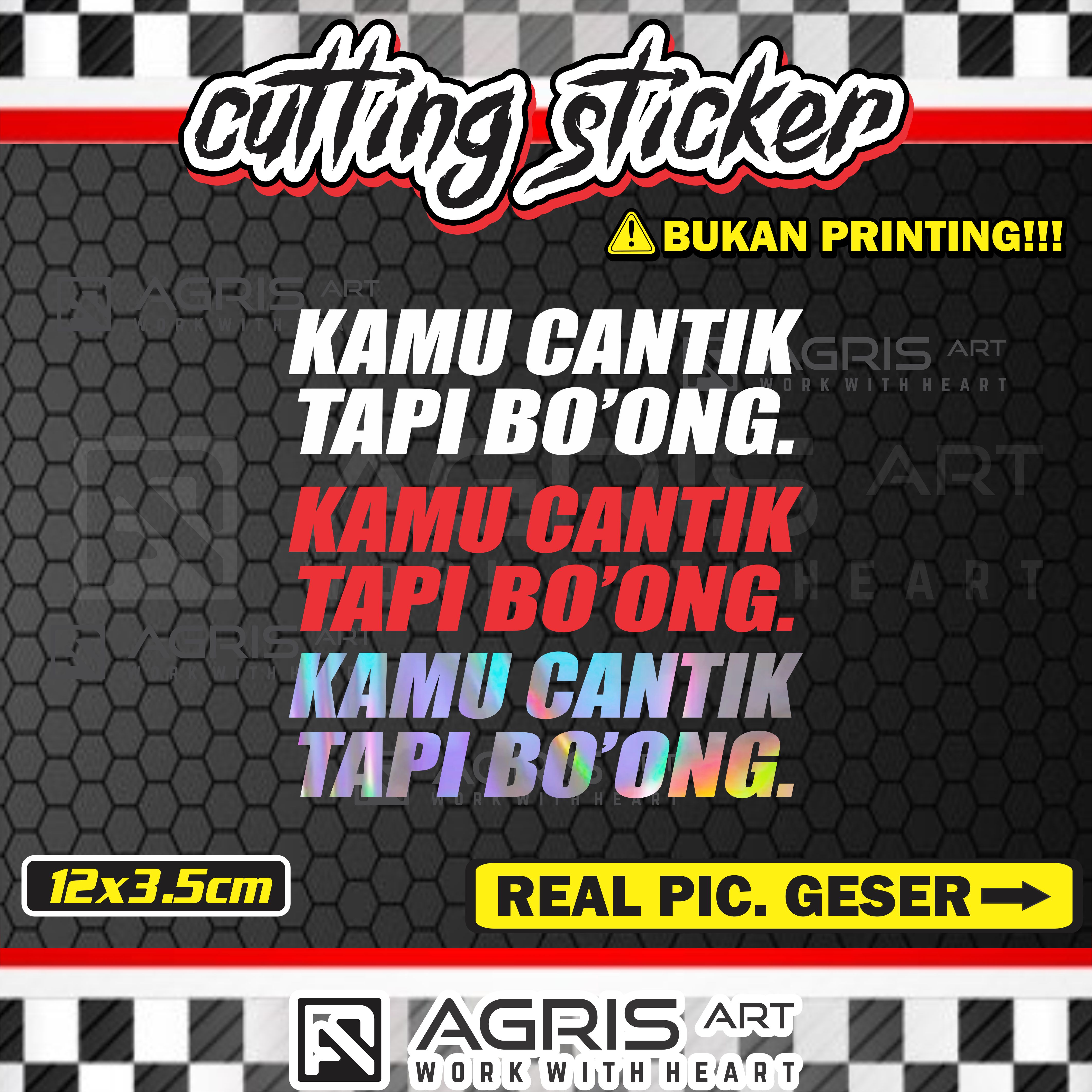 cutting sticker stiker kamu cantik tapi boong viral | Lazada Indonesia