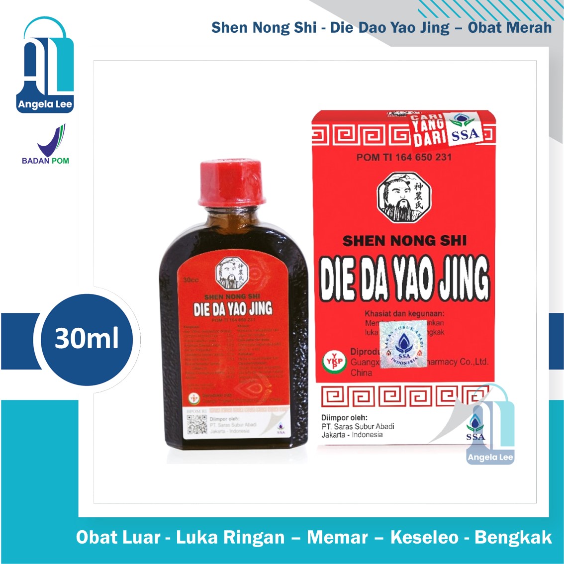SSA Shen Nong Shi Die Da Yao Jing Betadine Obat Merah Luka Bengkak ...