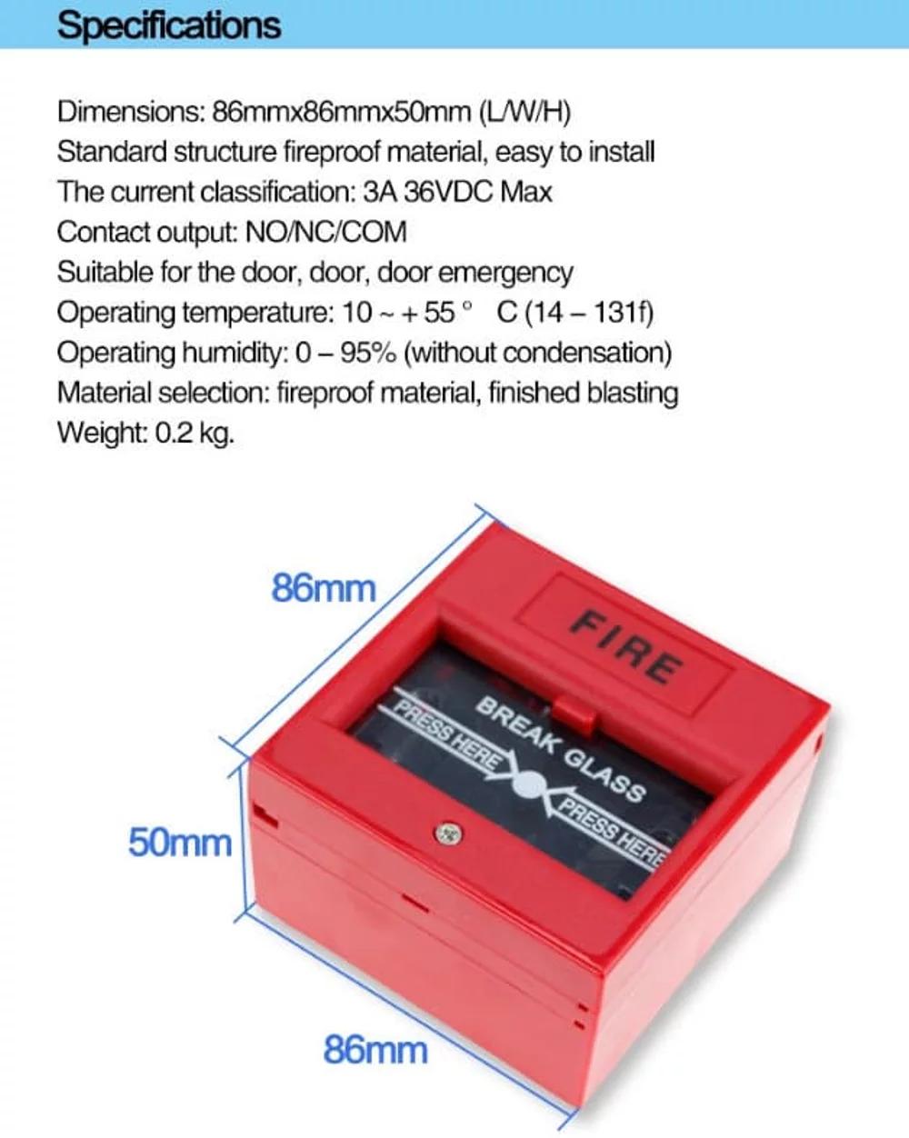 EMERGENCY BREAK GLASS FIRE ALARM SWITCH TOMBOL DARURAT KEBAKARAN ...