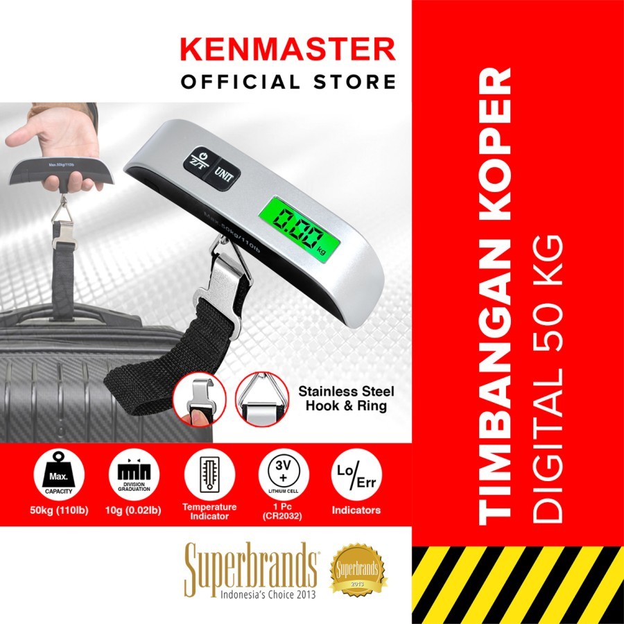 KENMASTER TIMBANGAN KOPER Digital 50 kg Timbangan travel koper tas bag ...