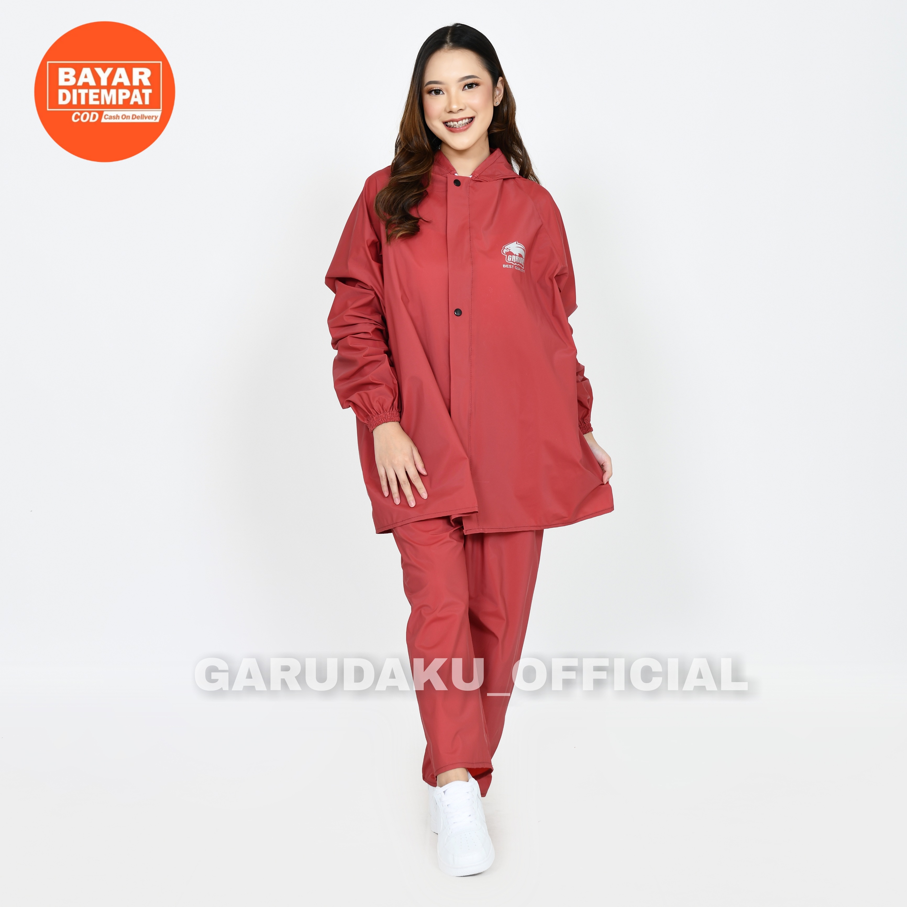 Raincoat!! jas hujan tebal terbaik by garuda bisa cod red/merah maroon ...
