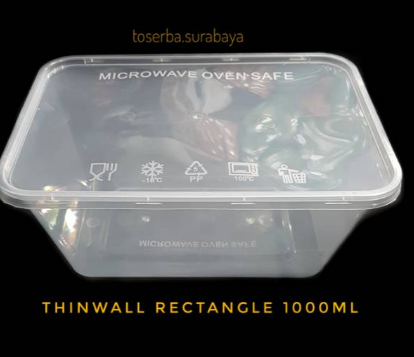 Thinwall Kotak 1000ml / Mika Thinwall Rect FOODGRADE (Per Pack ...