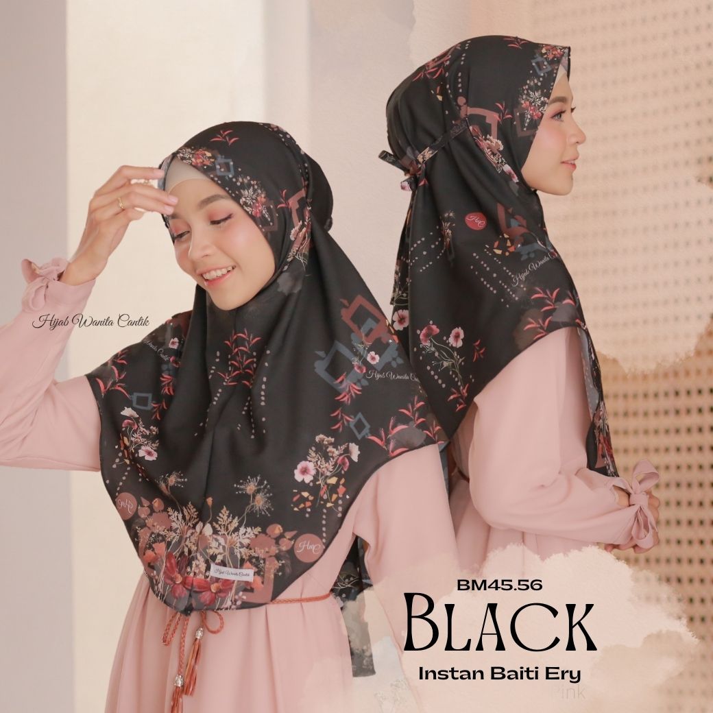 Hijabwanitacantik-instant Baiti ery BM45.56 black | hijab instant ...