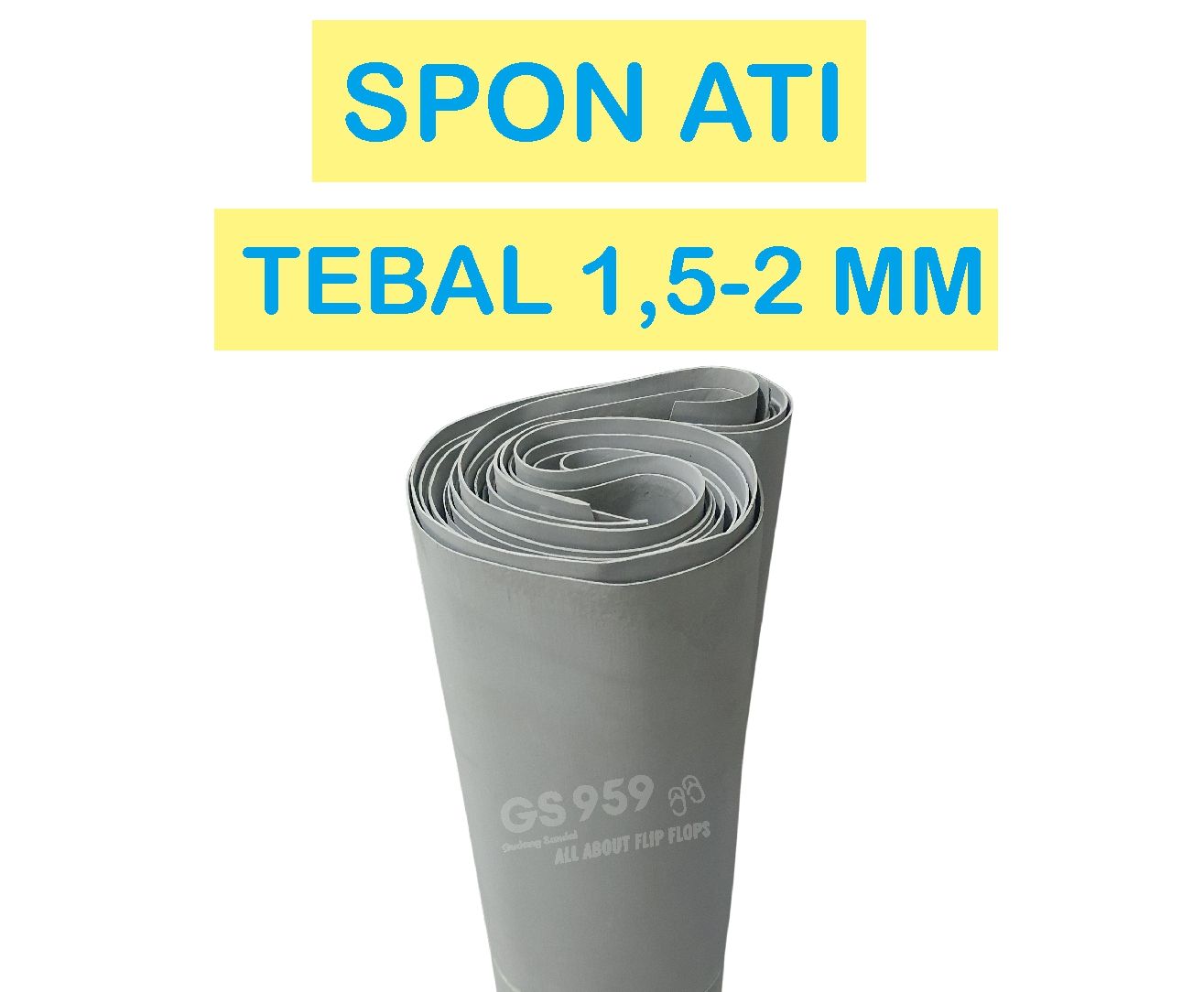 SPON EVA /BUSA ATI BENTUK LEMBARAN WARNA ABU MUDA TEBAL 1,5 - 2 MILI ...