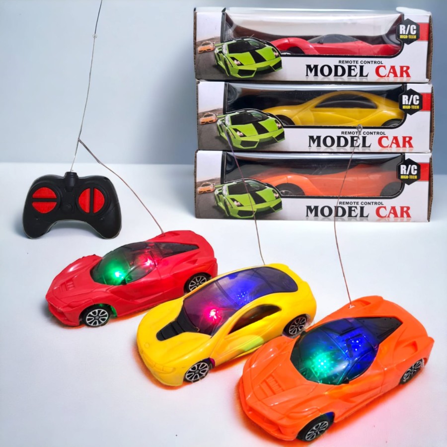 Mainan Mobil Lampu Remote Kontrol Mini Model Car RC Kendaraan Roda 4 ...