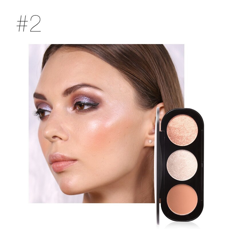 FOCALLURE New Arrival 3 Colors Blush & Highlighter Palette Face Matte ...