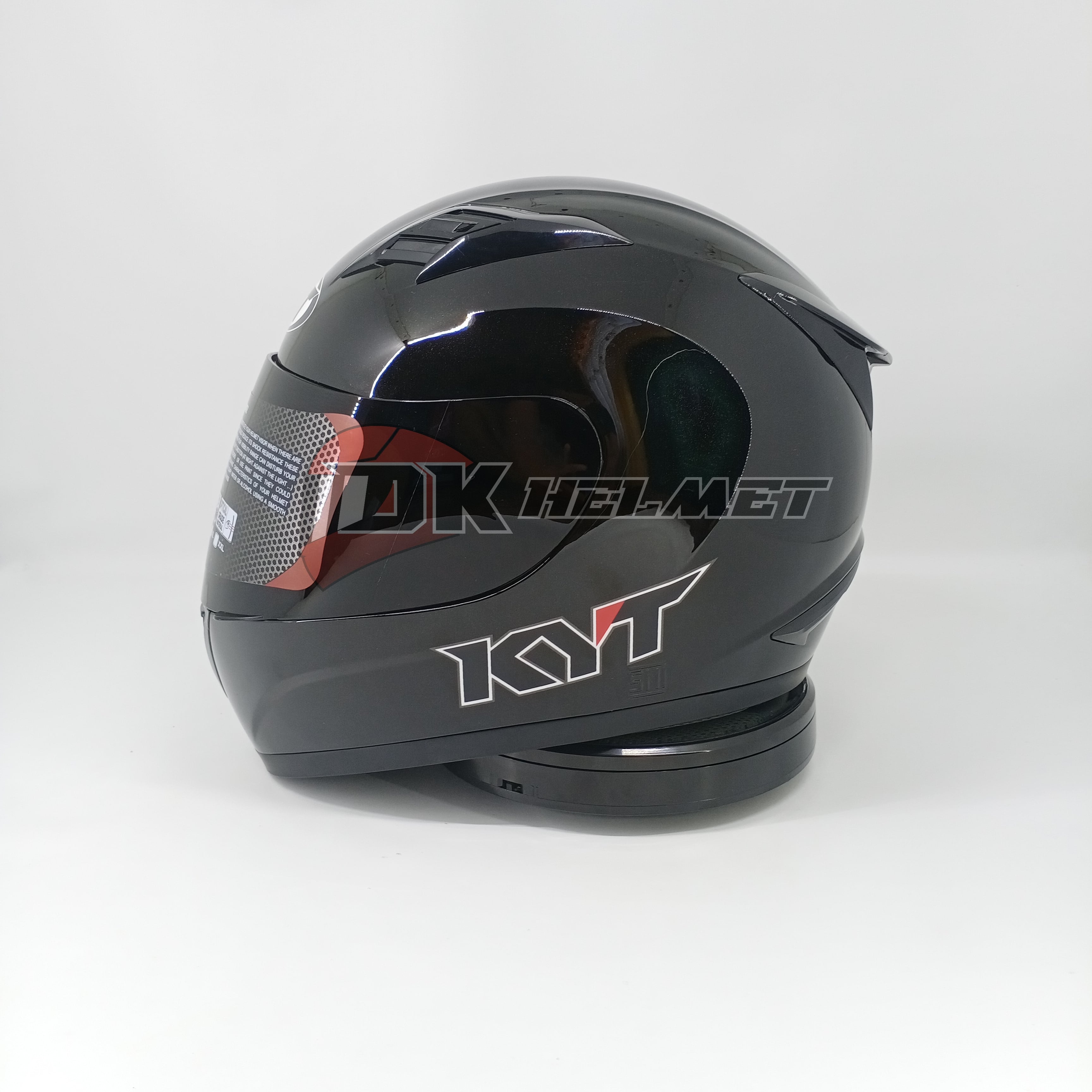 Helm KYT R10 Solid Black Metallic Full Face Hitam Polos Gloss Metalic ...