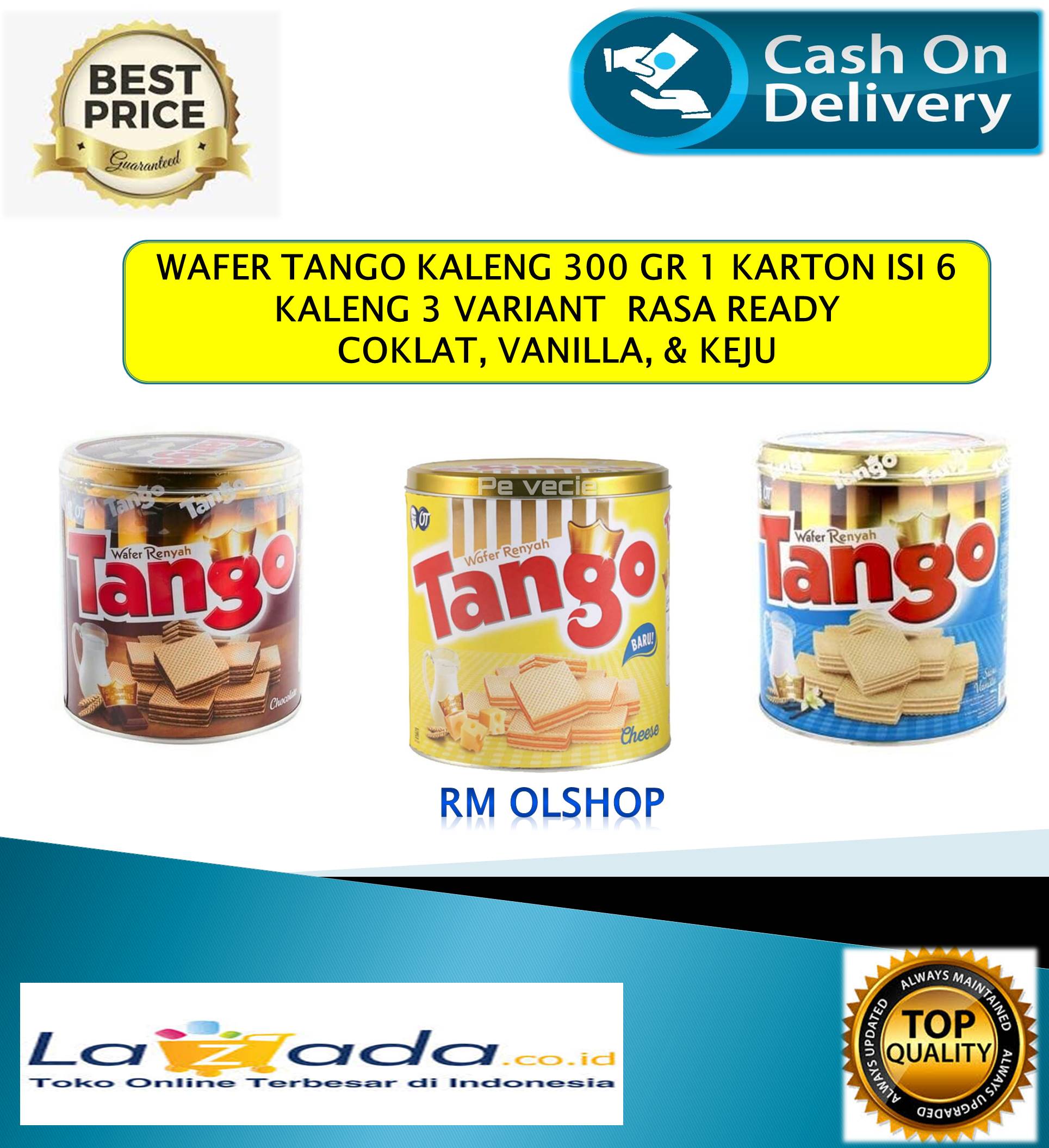 WAFER TANGO KALENG 300G 1 KARTON /ISI 6 KALENG DENGAN 3 VARIANT RASA ...
