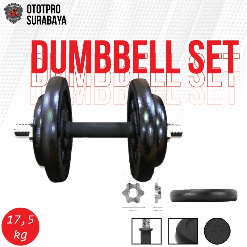 Ototpro Surabaya Paket Dumbbell Set 17,5 kg /Dumbel/Dumbell/Dumbbel ...