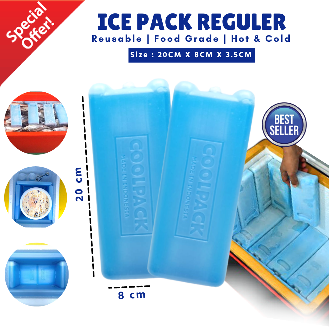 Ice Pack 22×10cm Ice Pak Cool Pendingin Cooler Box Makanan Minuman ASI ...