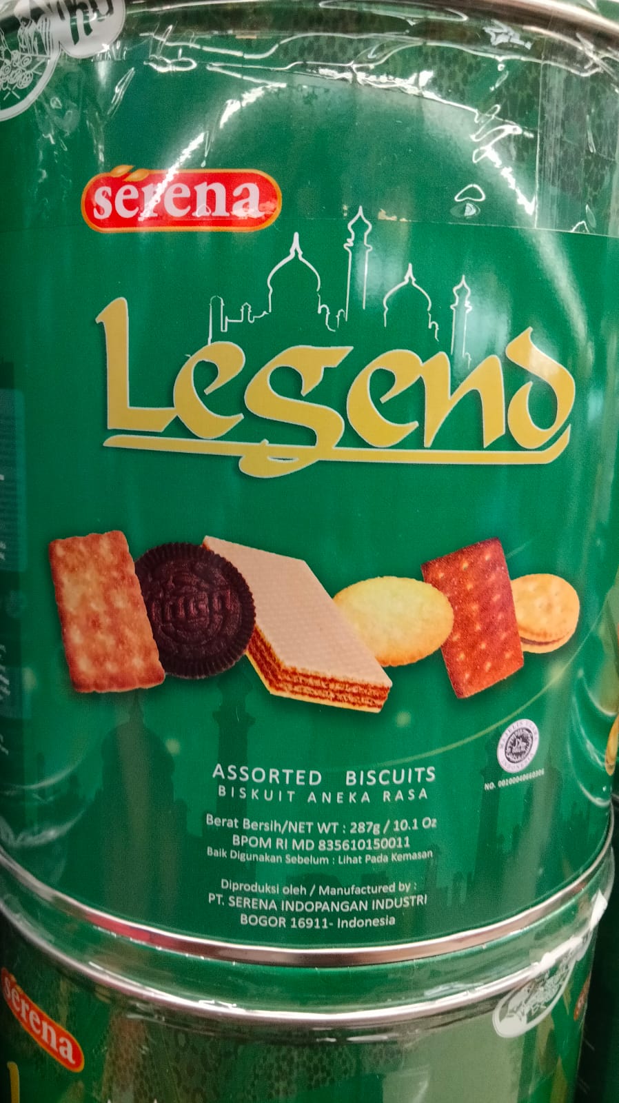 Biscuit Assorted Legend Serena 287 Gram kaleng bunder hijau | Lazada ...