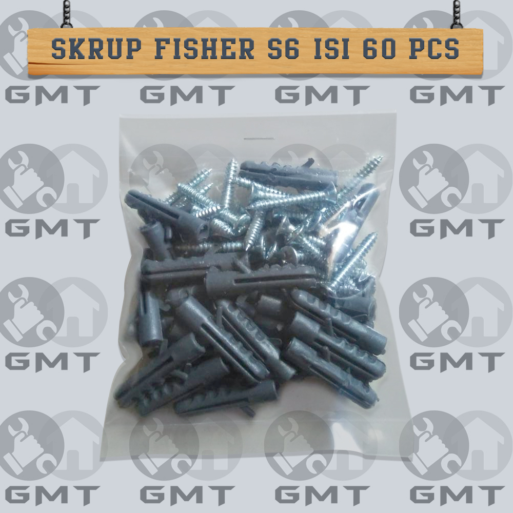 PAKET MURAH Skrup 3 cm Fisher S6 ISI 60PCS ( 30 skrup + 30 S6) | Lazada Indonesia