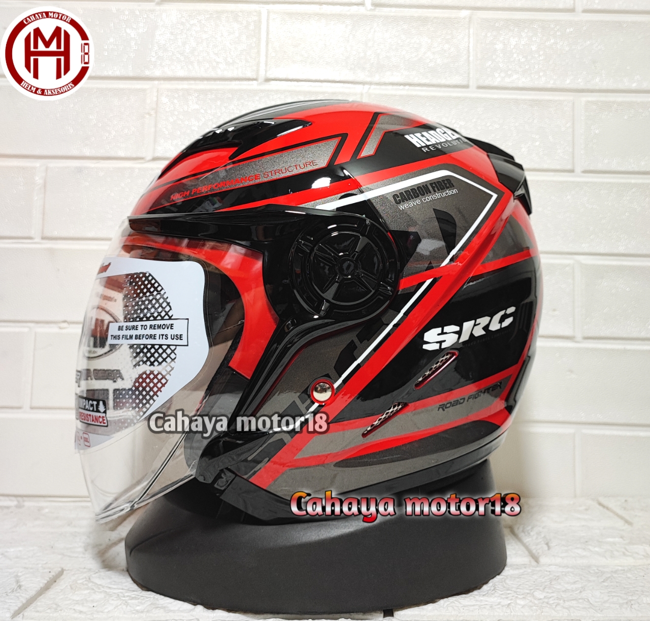 HELM NHK GLADIATOR TOURING RED SILVER|HALF FACE DOUBLE VISOR | Lazada ...