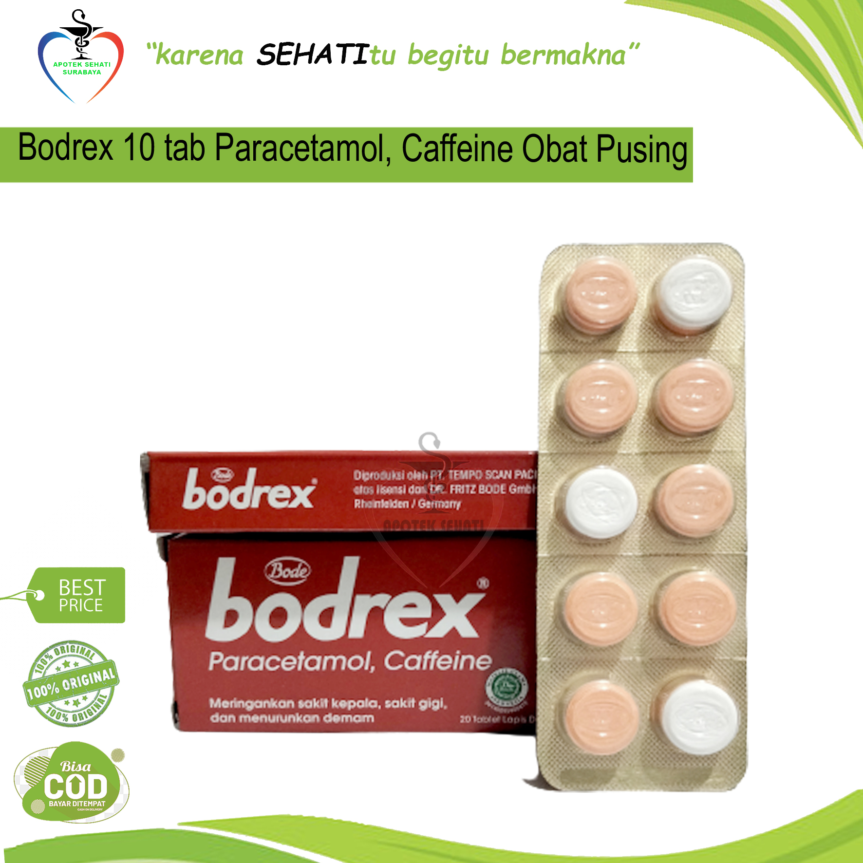BODREX TABLET SAKIT KEPALA PER STRIP 10 TABLET | Lazada Indonesia