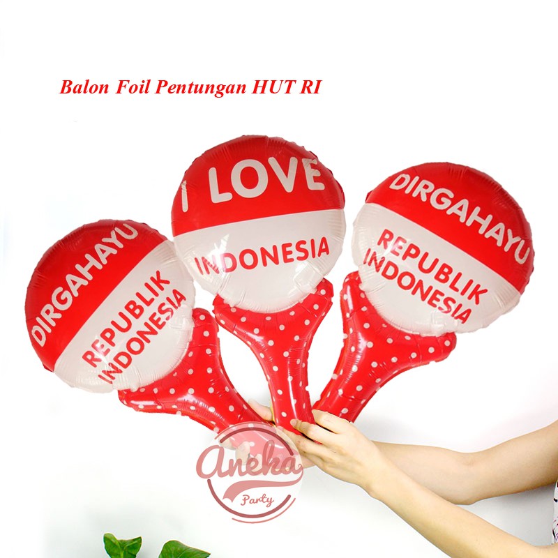 balon pentung merah putih / Balon foil HUT RI balon 17 agustus / balon ...