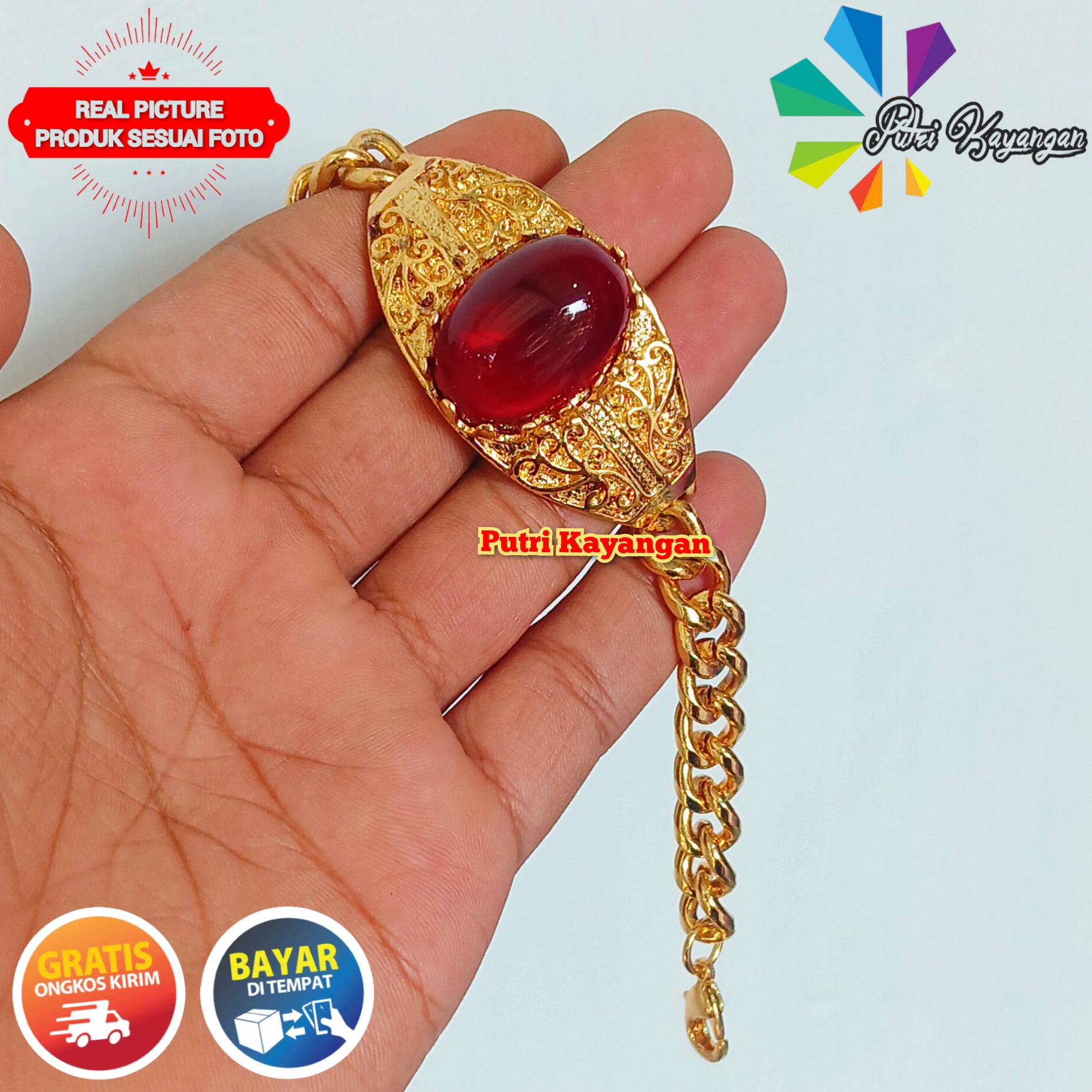 Gelang Batu Merah Siam Delima Merah Super Ekslusif Tampilan Mewah ...