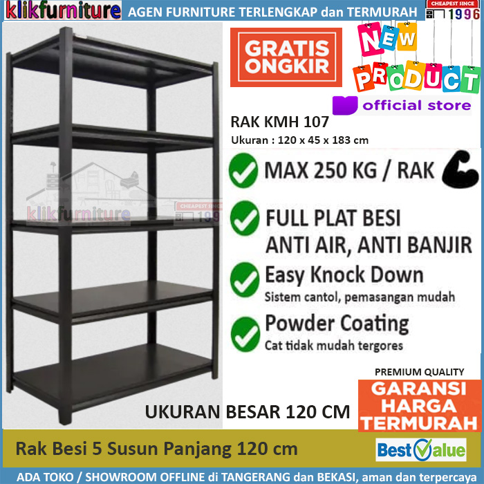 Rak Besi Shelf Shelving Rack 5 Susun Jumbo KMH 107 | Lazada Indonesia