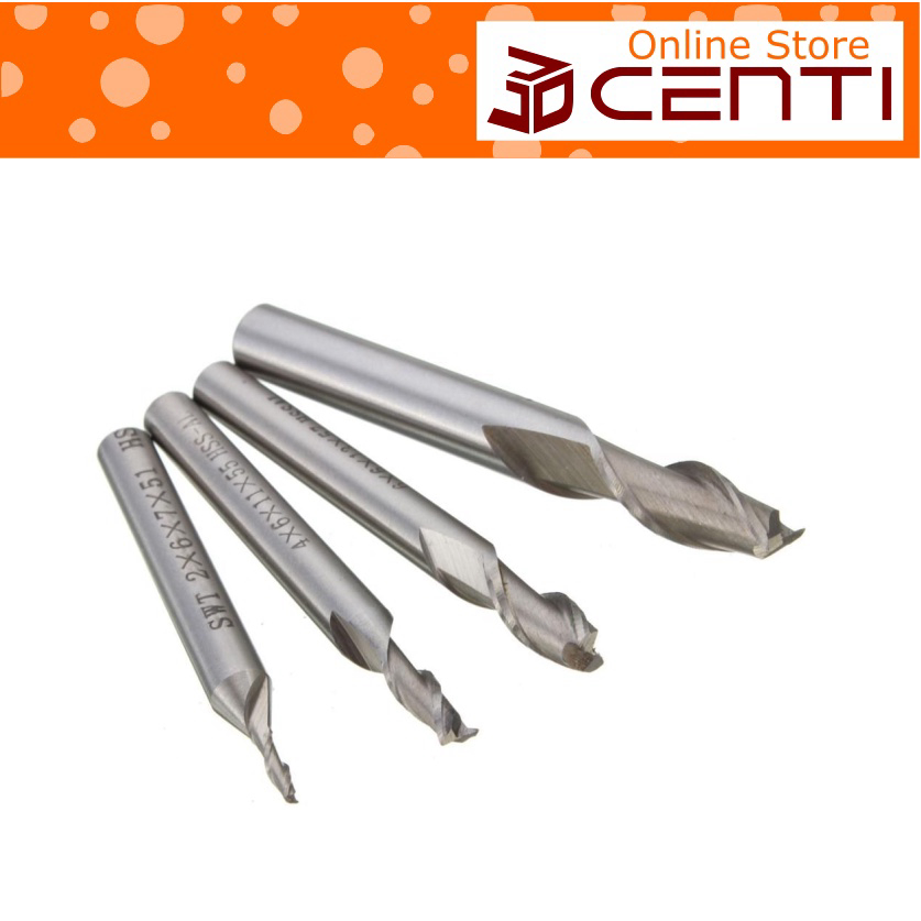 2 two Flute HSS End Mill cutter cnc tool 2mm 3mm 4mm 5mm 6mm shank 6mm ...
