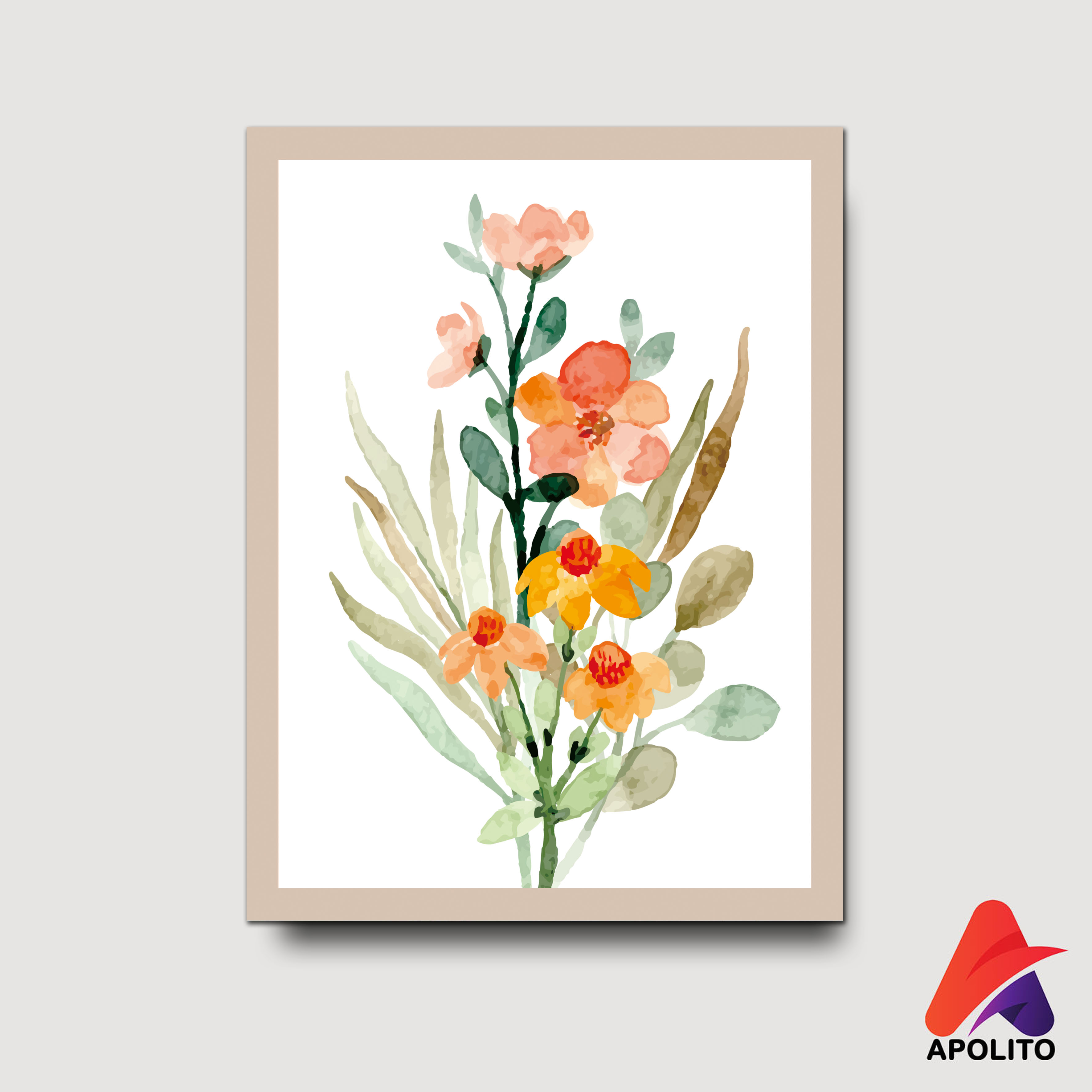 HIASAN DINDING BUNGA ABSTRAK WALLDECOR PAJANGAN POSTER HIASAN KAMAR ...