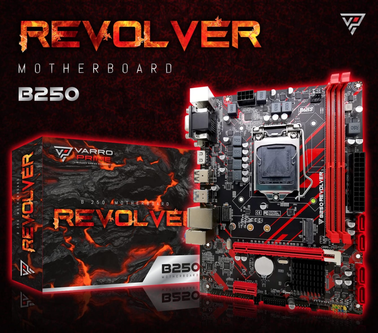 Motherboard Gaming B250 REVOLVER VARRO SUPPORT NVME | Lazada Indonesia