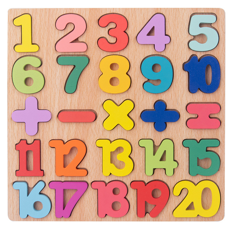 Puzzle ABC dan Number Murah Chunky Puzzle Anak Kayu 3D Puzzle Huruf dan ...