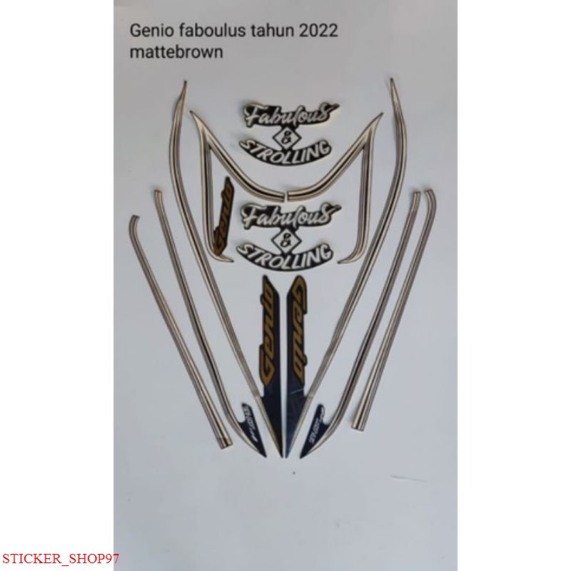 (ORI) Striping sticker lis body honda new genio fabulous 2022 2023 ...