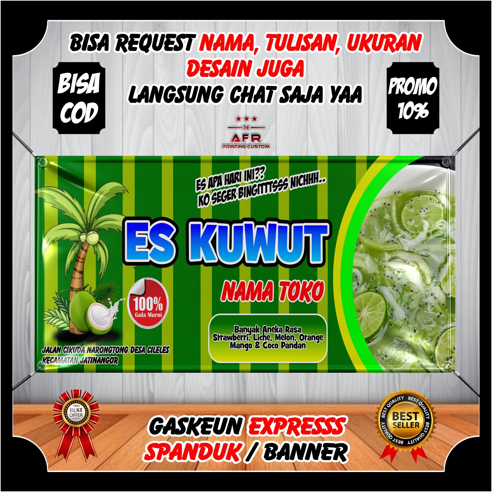 Spanduk Es Kuwut Banner Jualan Minuman Es Kuwut Viral Bener Spanduk Es ...