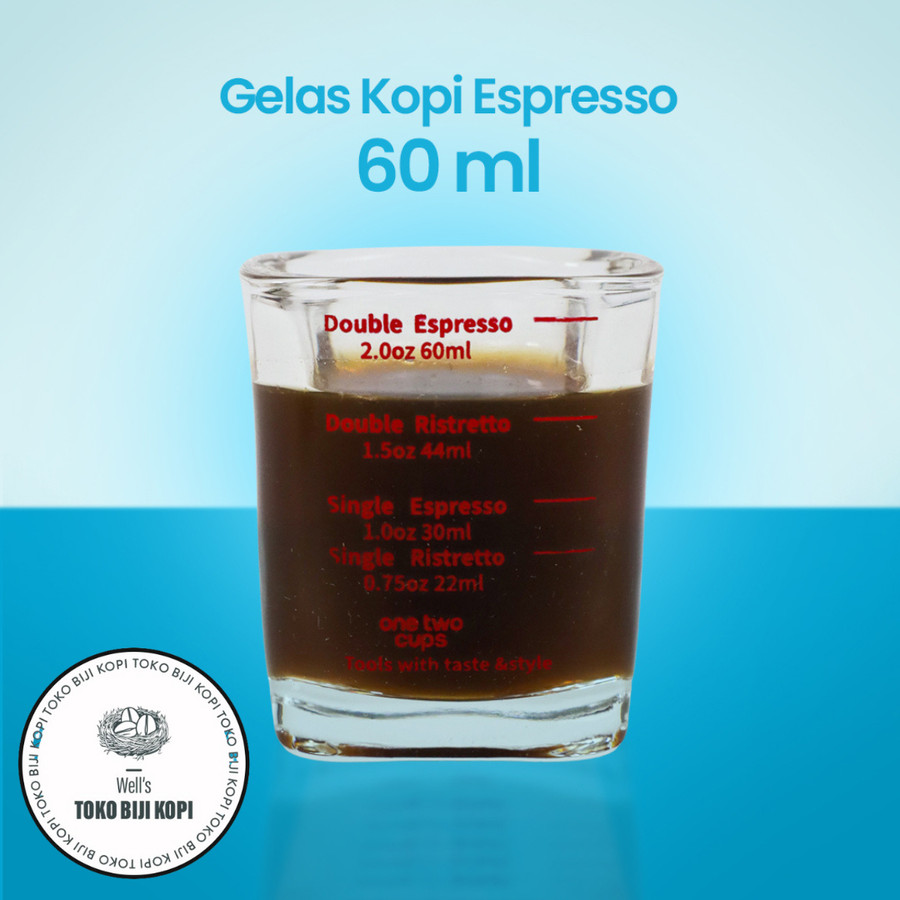 GELAS SLOKI ESPRESSO SHOT GELAS TAKAR KACA 60 ML BENTUK KOTAK BARISTA ...