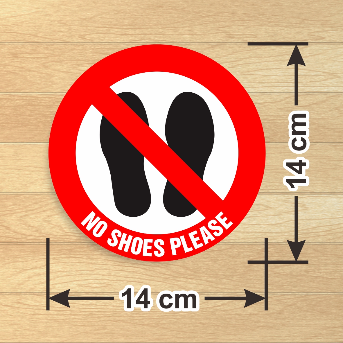 Sticker Sign No Shoes Please Stiker Bundar Tanda Larangan Memakai Alas ...