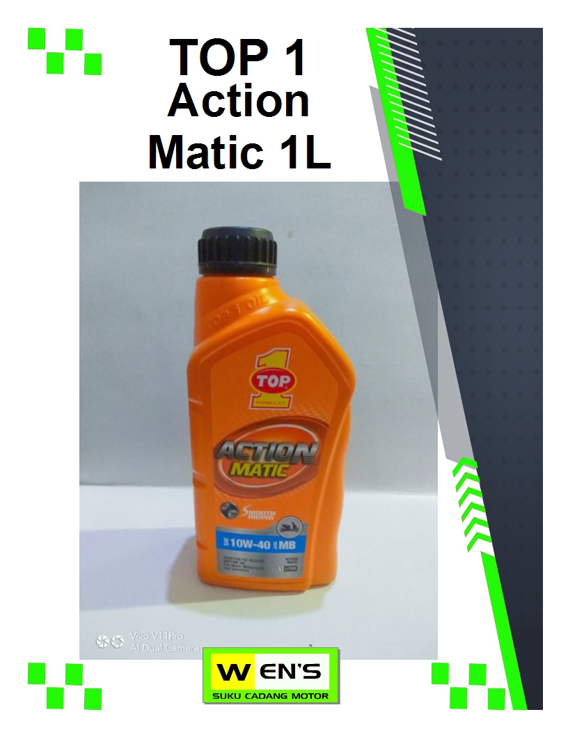 OLI TOP 1 ACTION MATIC 1 LITER SAE 10W-40 JASO MB OIL TOP 1 SCOOTER 1 LITER | Lazada Indonesia