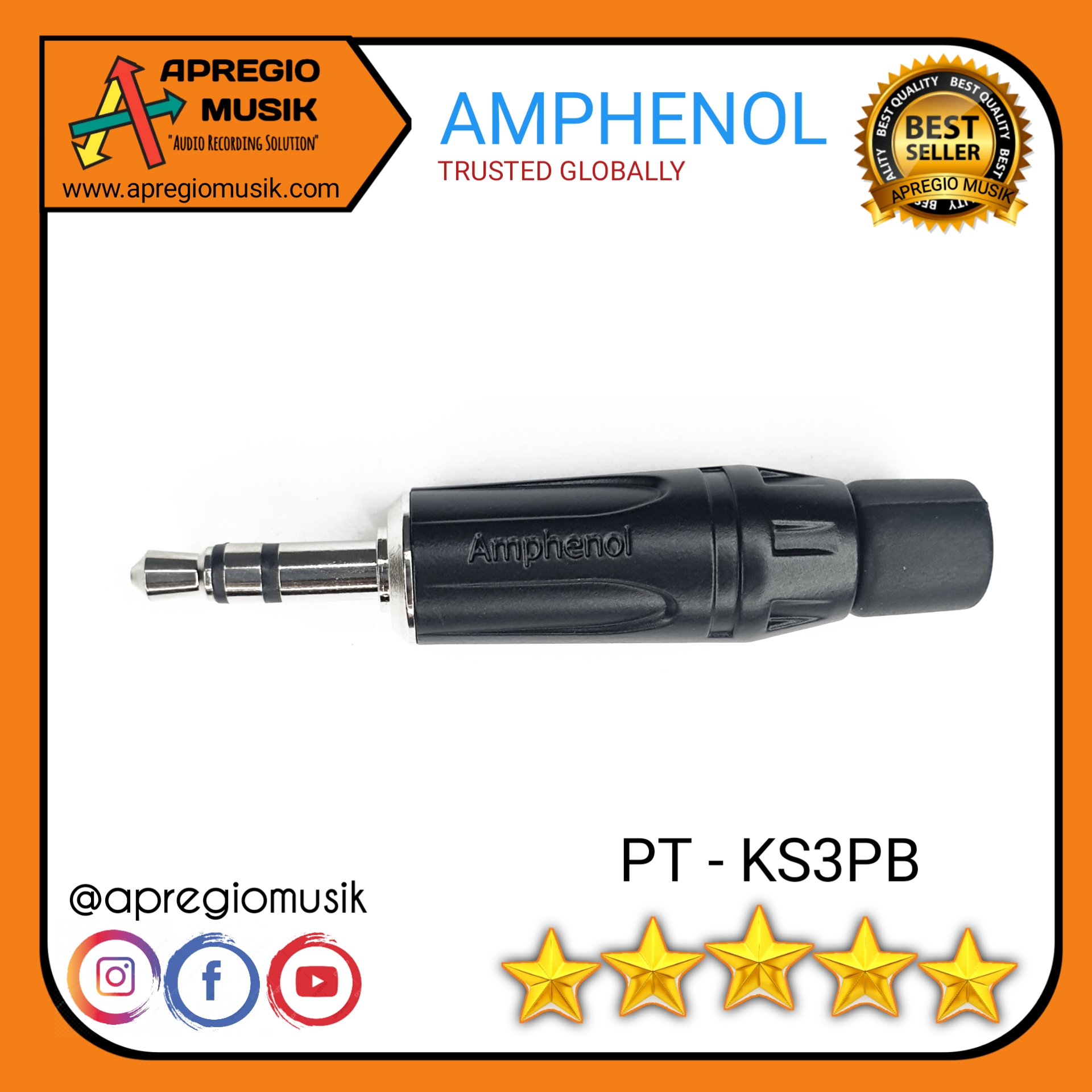 Jack Amphenol mini AUX Stereo 3.5mm PT KS3P B ORIGINAL | Lazada Indonesia