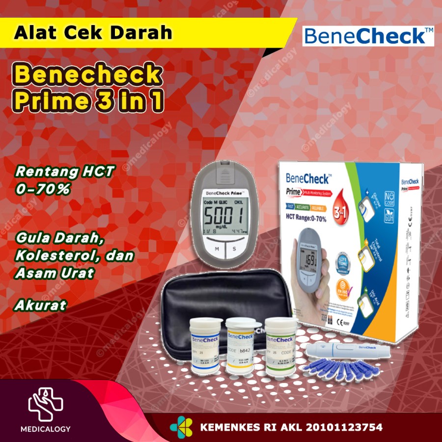 BeneCheck Prime 3 in 1 Alat Cek Darah | Lazada Indonesia