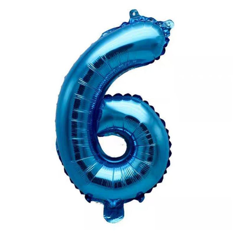 BALON ANGKA BIRU TOSCA POLOS 40CM / BALON FOIL ANGKA 40CM | Lazada ...
