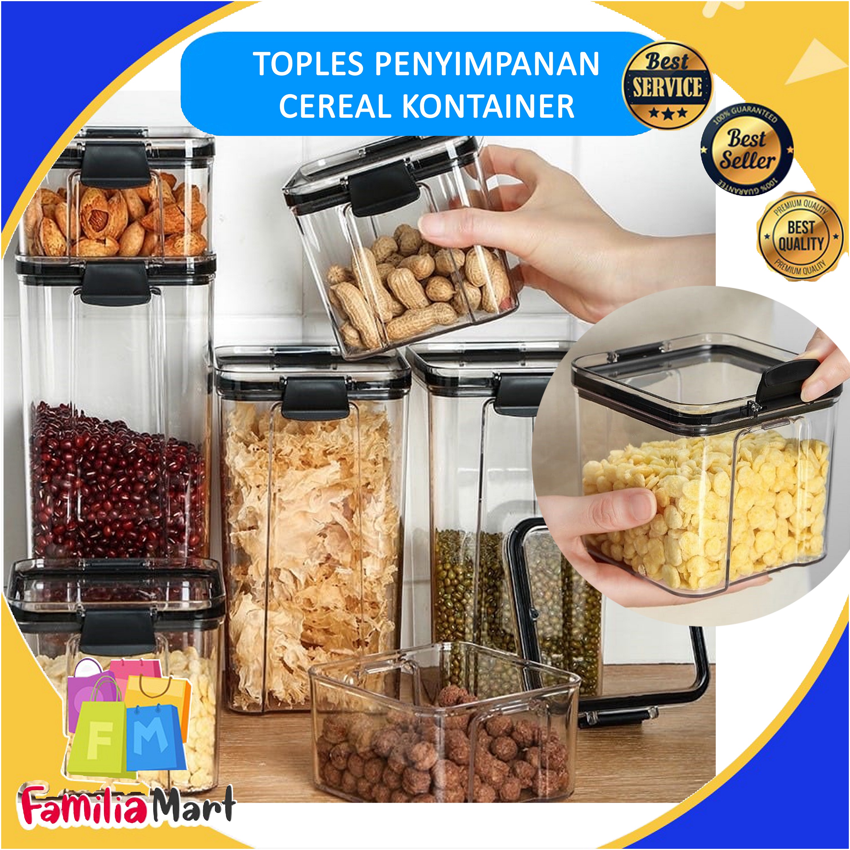 Toples Penyimpanan Cereal Kontainer Makanan Storage Jar Food Tempat ...