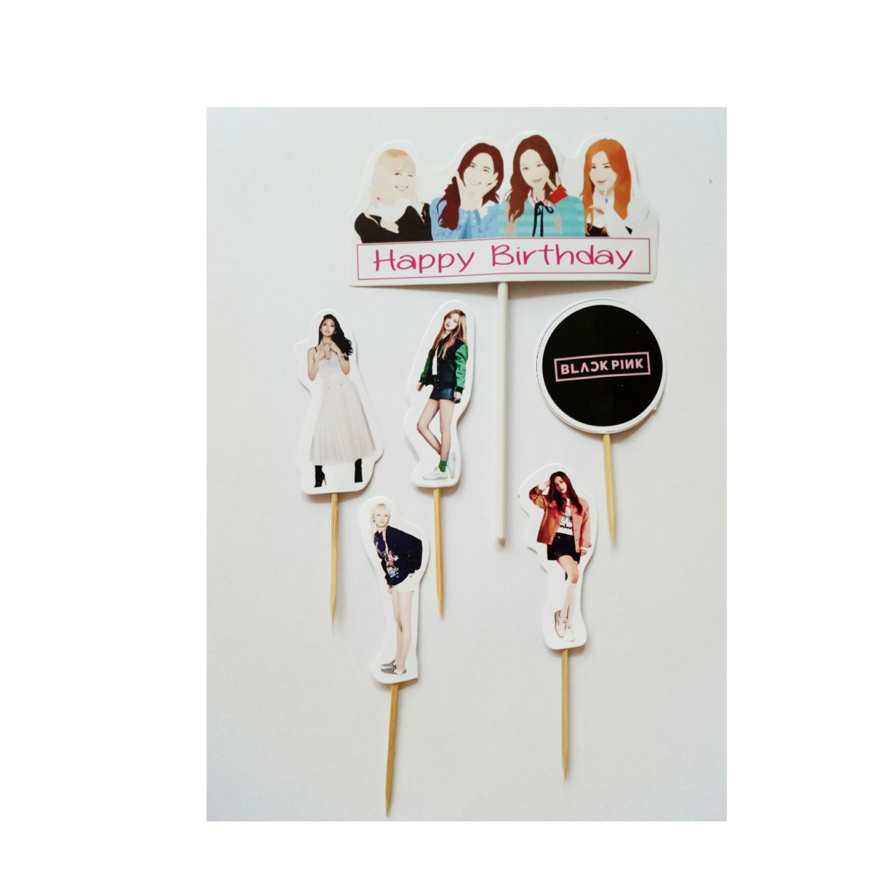 Satu set topper toper cake hiasan kue ulang tahun karakter black pink ...