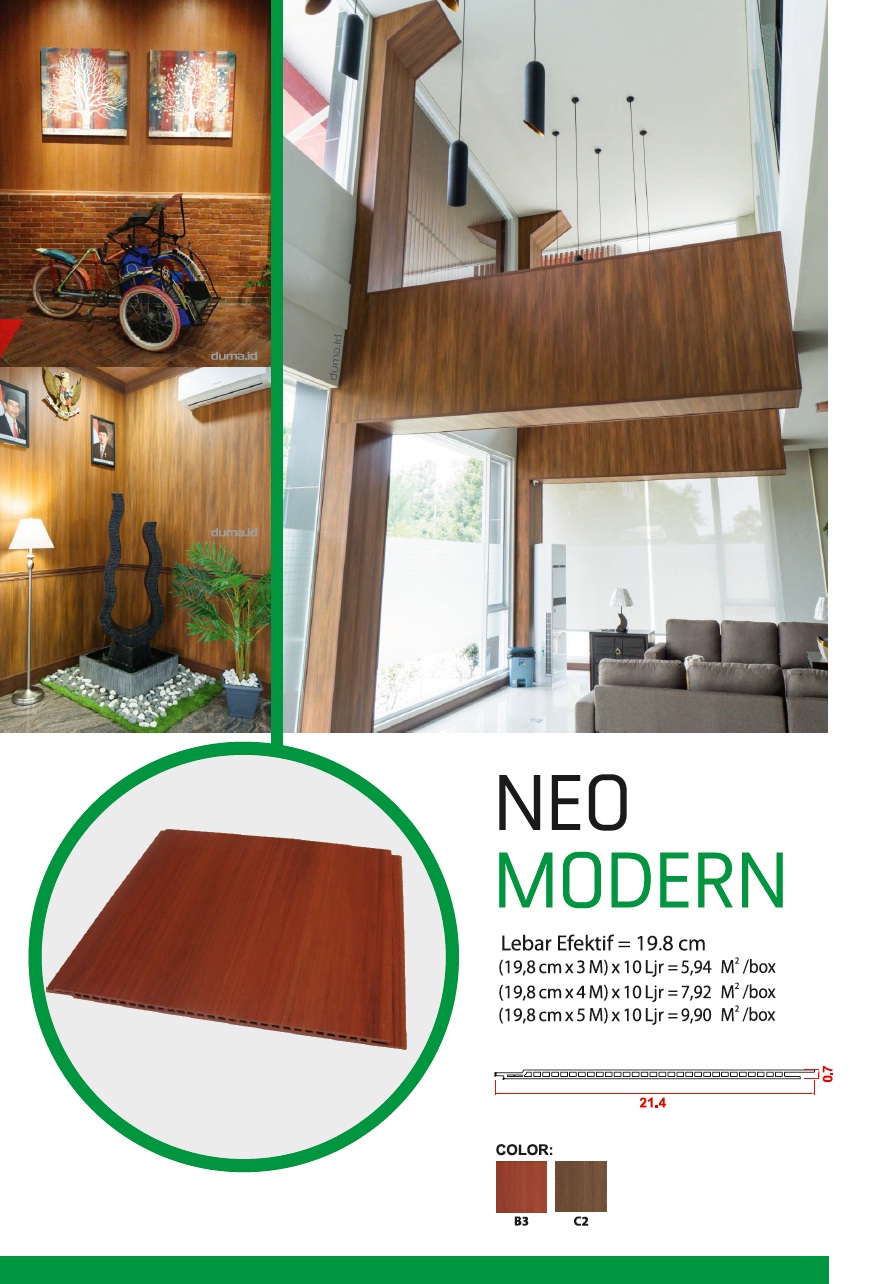 Harga Duma Panel Neo Modern | Plafon WPC tahan air dan anti rayap ...