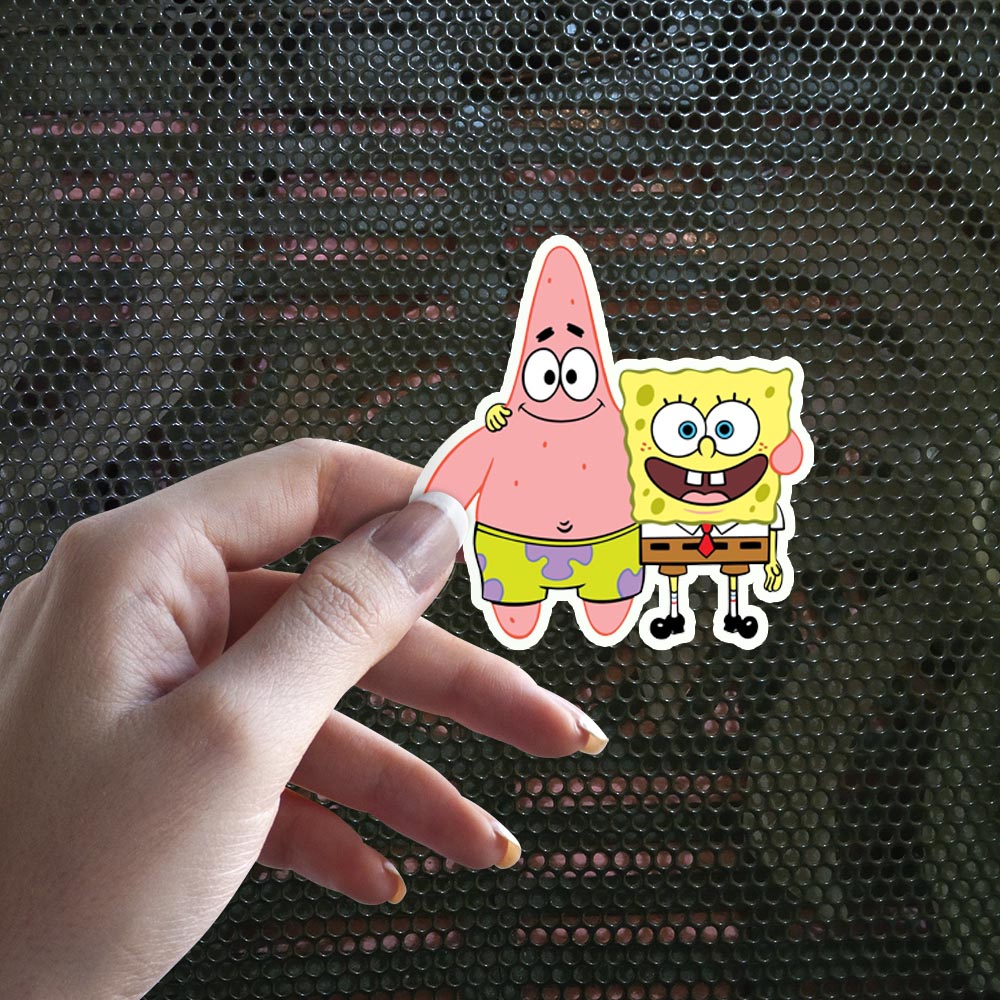Decal Sticker Stiker Laptop Motor Mobil Vinyl Spongebob dan Patrick #A ...