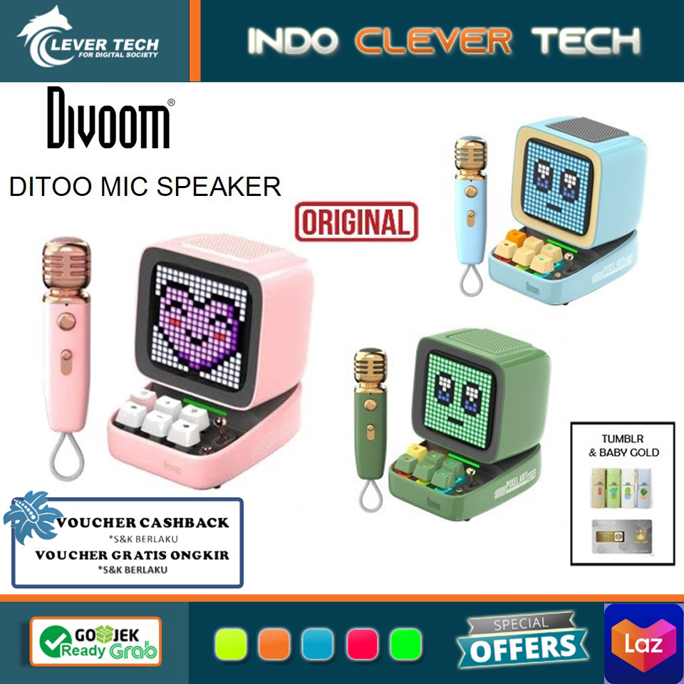 Divoom ditoo-mic pixel art bluetooth speaker alt ditoomic | Lazada ...