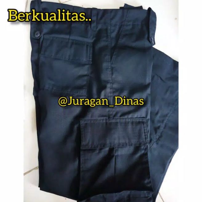 CELANA PDL BIRU DONGKER NAVY RIPSTOK SATPAM SECURITY KARGO CARGO ...