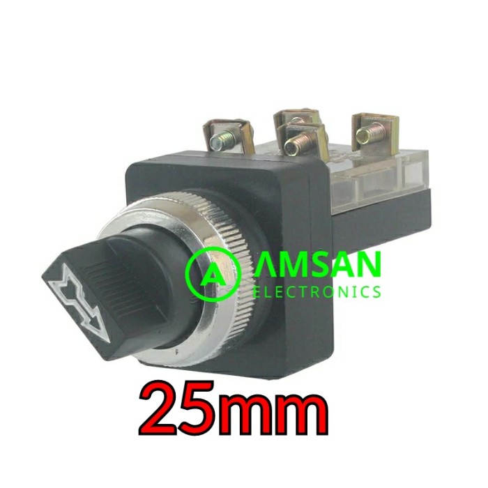 Selector Switch 2 posisi 25mm 30mm 4 kaki 1NO + 1NC TSS-25 TSS-30 ...