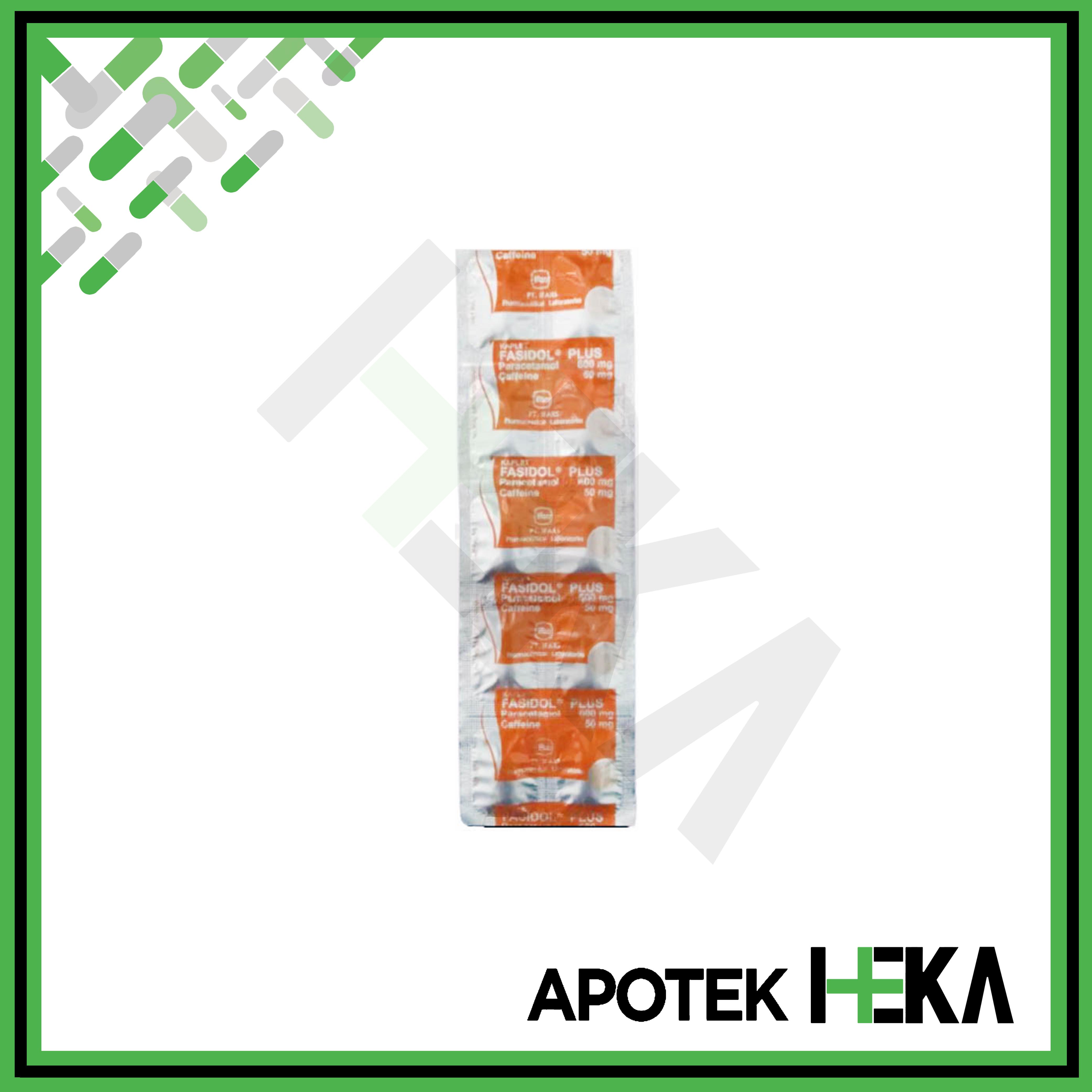 Fasidol Plus Paracetamol Caffeine Strip isi 10 Tablet - Obat Demam ...