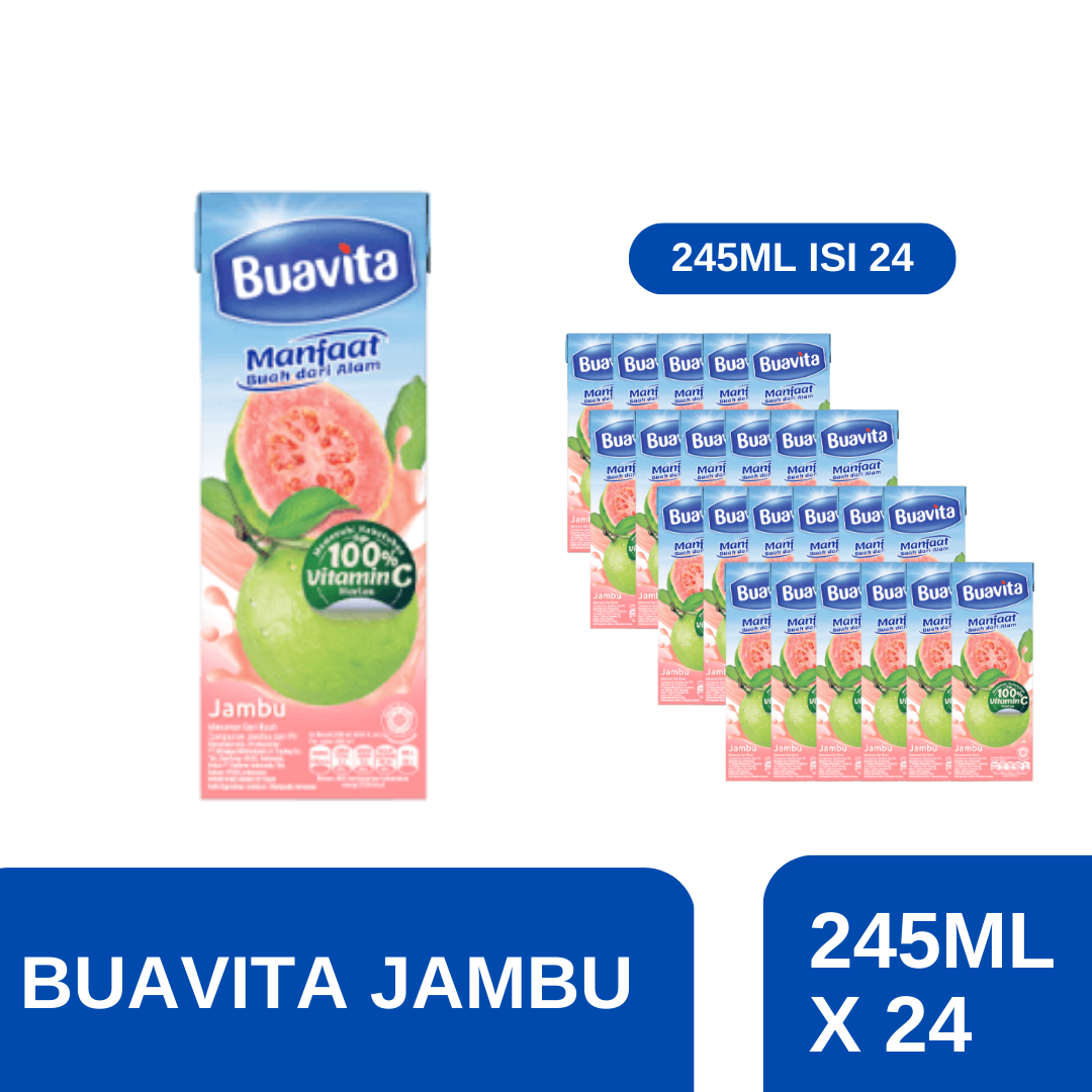 Buavita Jus Buah Jambu Kaya Vitamin C 250Ml isi 24 (1 Carton) | Lazada Indonesia