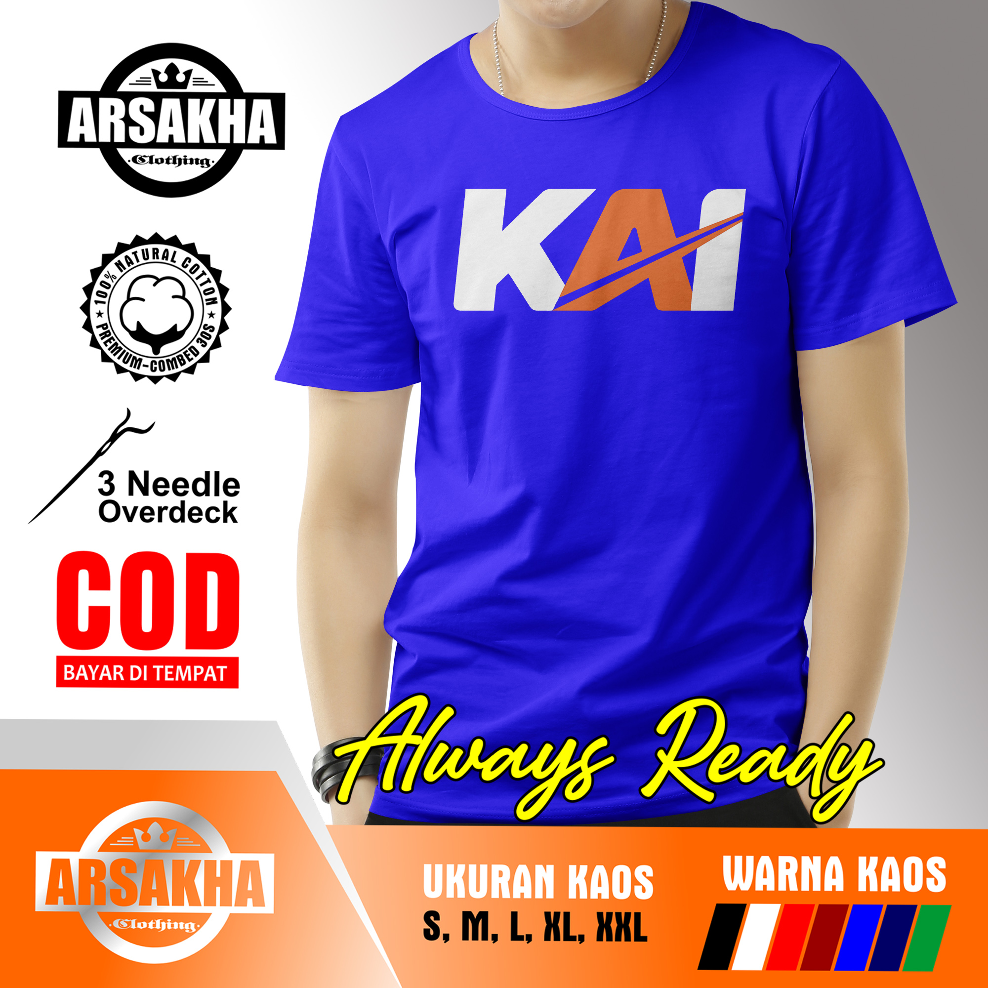 Kaos KAI K A I LOGO BARU KERETA API INDONESIA PERUSAHAAN Arsakha Clothing | Lazada Indonesia