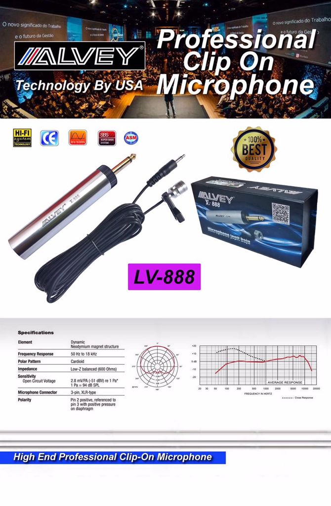 MIC JEPIT CLIP ON ALVEY LV 888 CONDENSER MICROPHONE | Lazada Indonesia