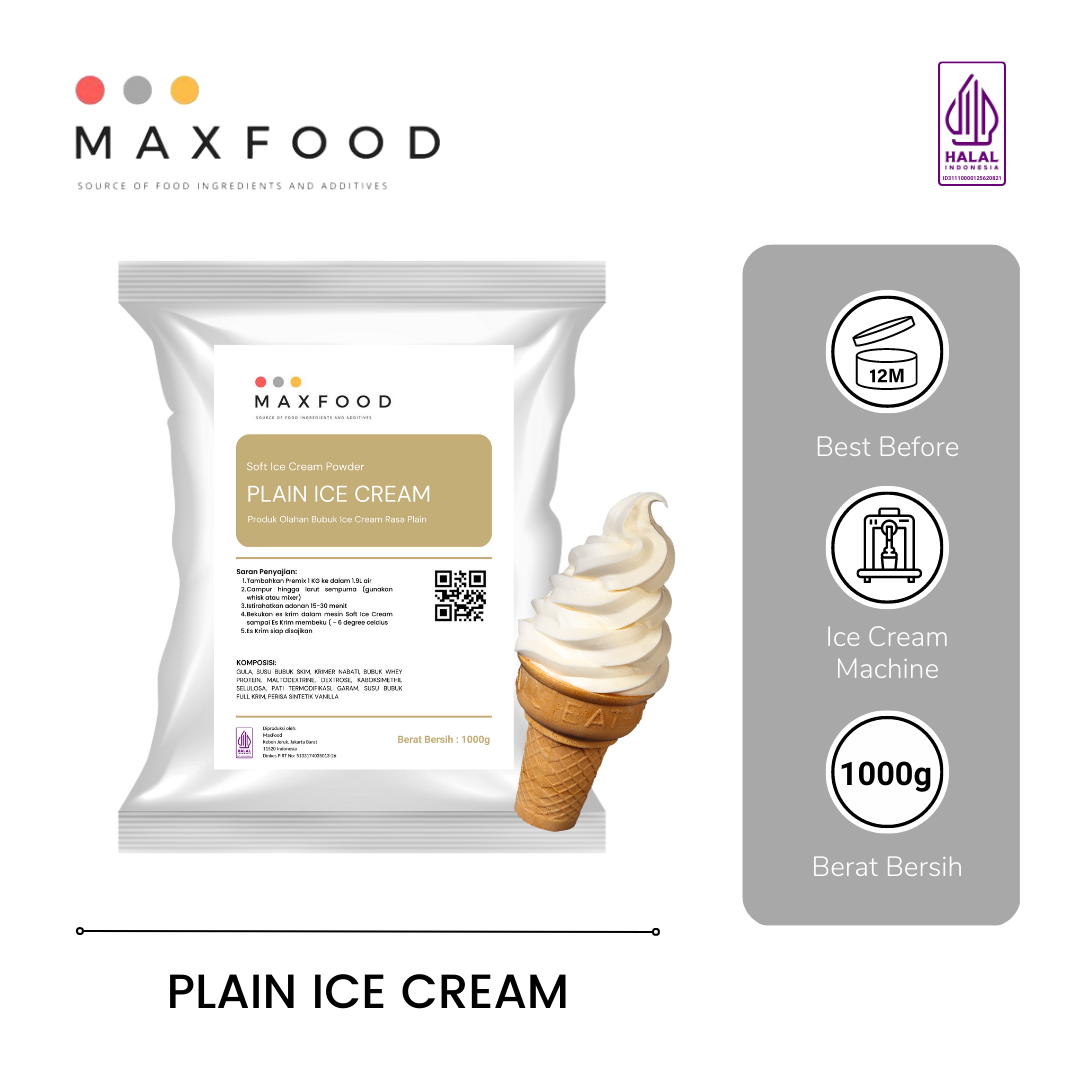 PLAIN SOFT SERVE ICE CREAM / BUBUK ES KRIM RASA PLAIN 1 KG | Lazada ...
