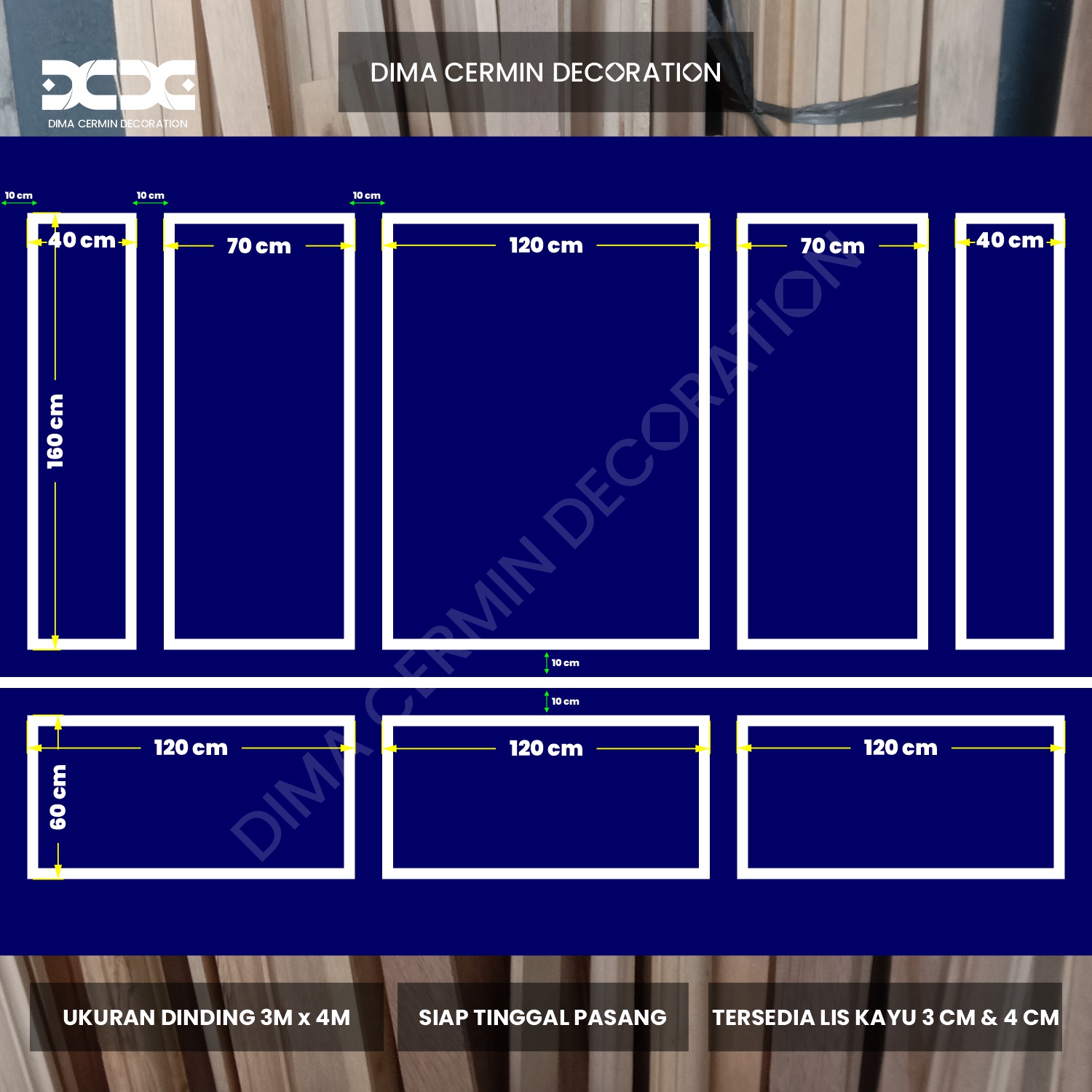 Panel Lis Profil Kayu Satu Paket Untuk Dinding 3M x 4M / Upgrade ...