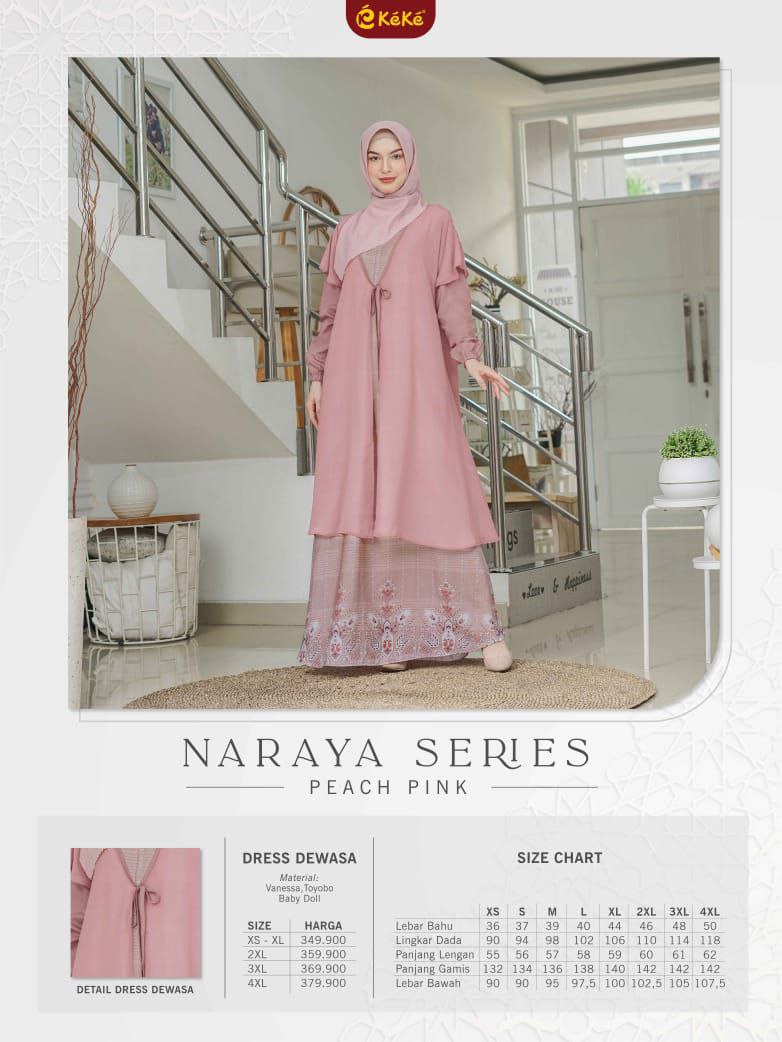 KEKE GAMIS MOTIF MUSLIM TERBARU NARAYA SERIES RIA RICIS/BAJU LEBARAN ...